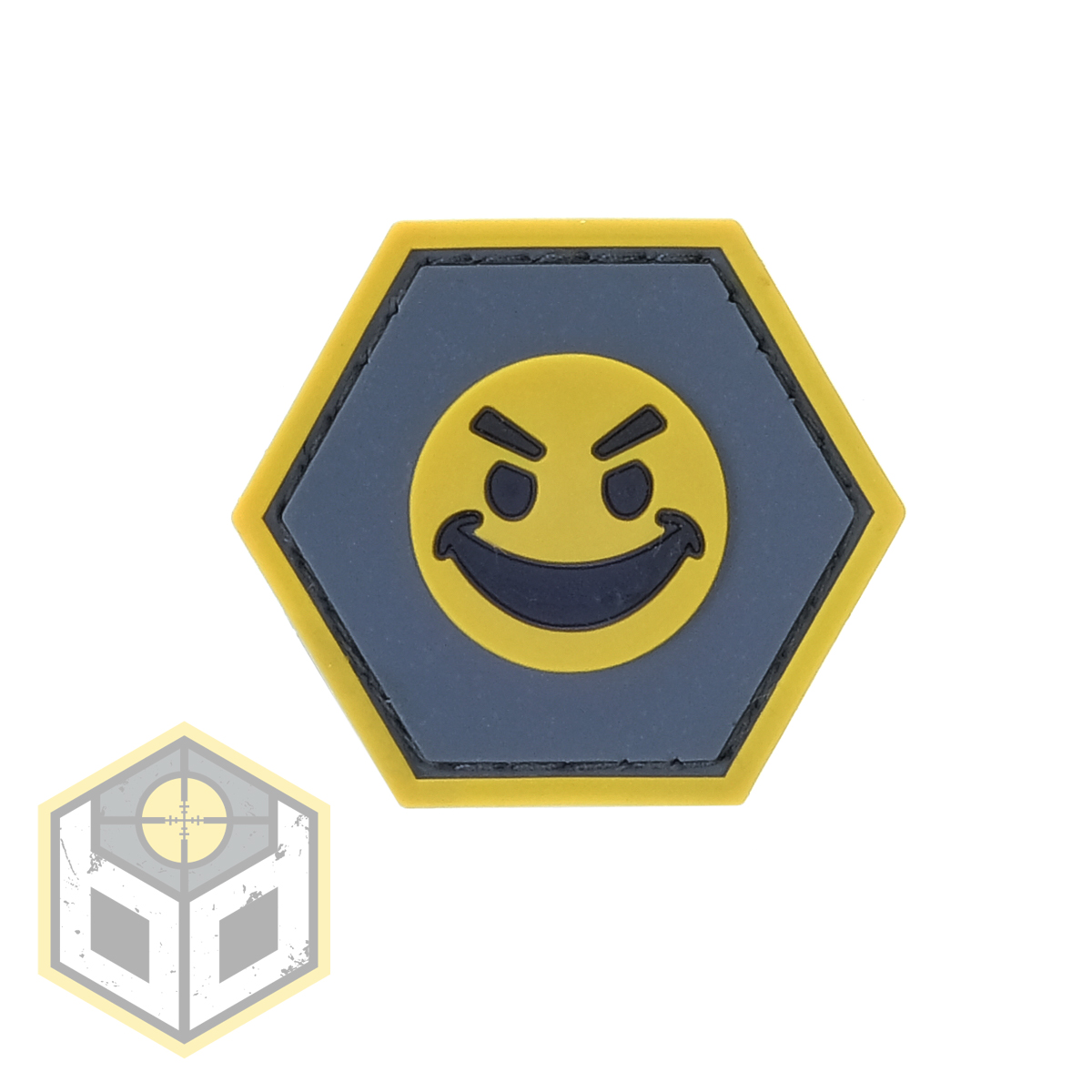 Happy Face Yellow Ballistic Hex Patch BH00017 - Just BB Guns