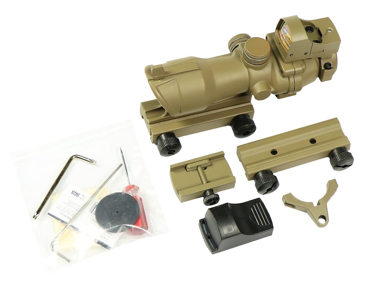 WeCog 4x32 Acog with Docter Sight Tan - Just BB Guns