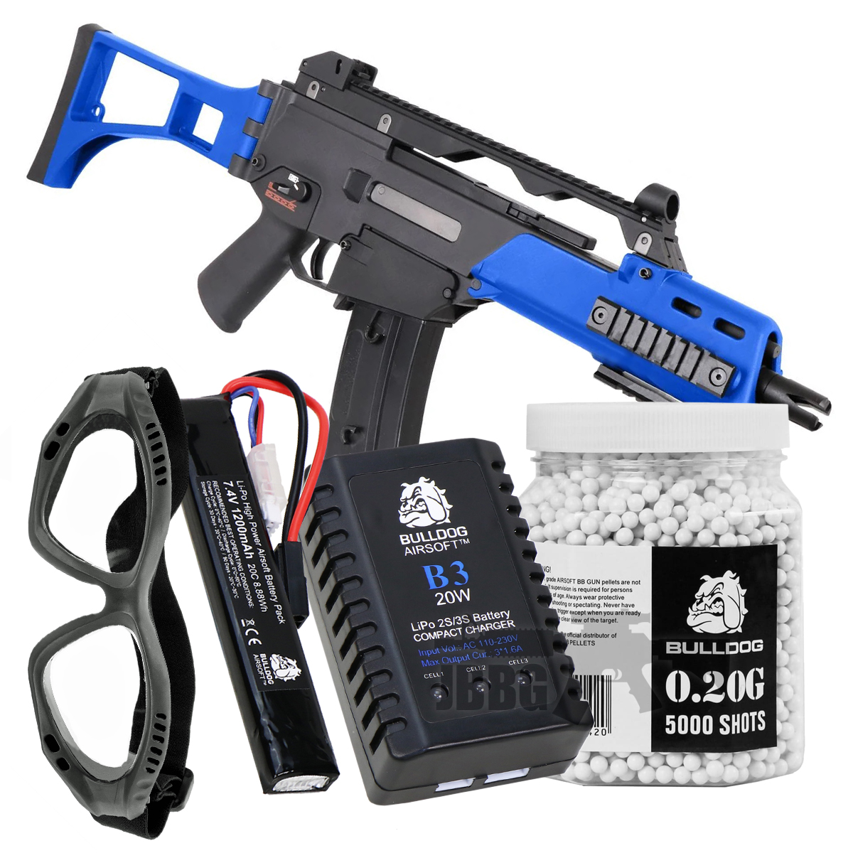 Bundle Offer WE 999 C AEG Gen 2 Airsoft Gun Set Blue - Just BB Guns