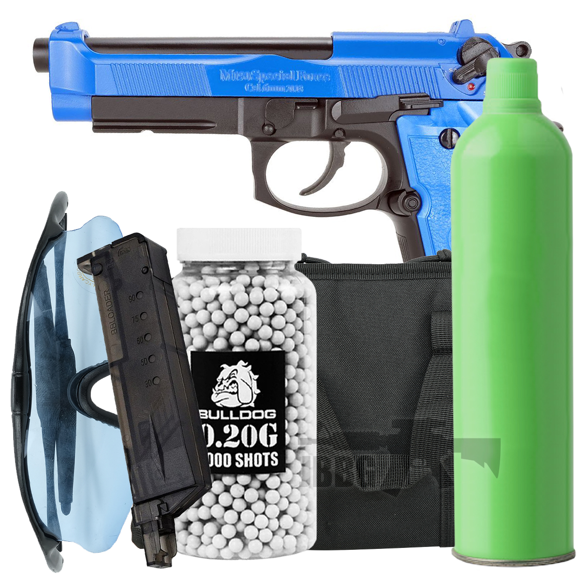 HGA199 Full Auto Gas Airsoft Pistol Bundle Set Offer - Just BB Guns