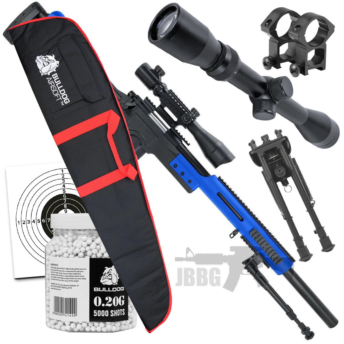 MB4410A Blue Bundle Offer Airsoft Sniper Rifle Special Offer - Just BB Guns