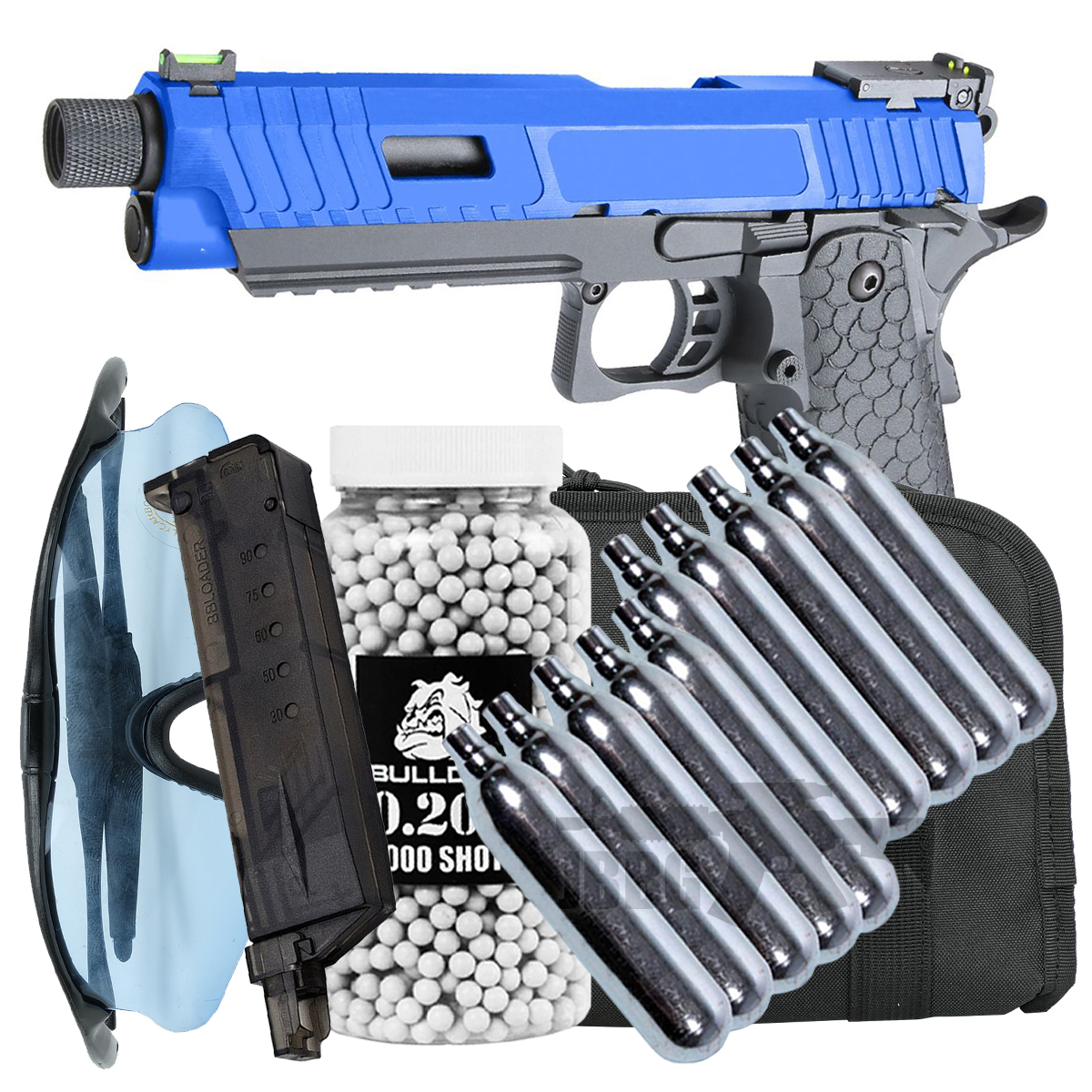 BABA YAGA Combat Master Hi-Capa Co2 Blowback Pistol Bundle