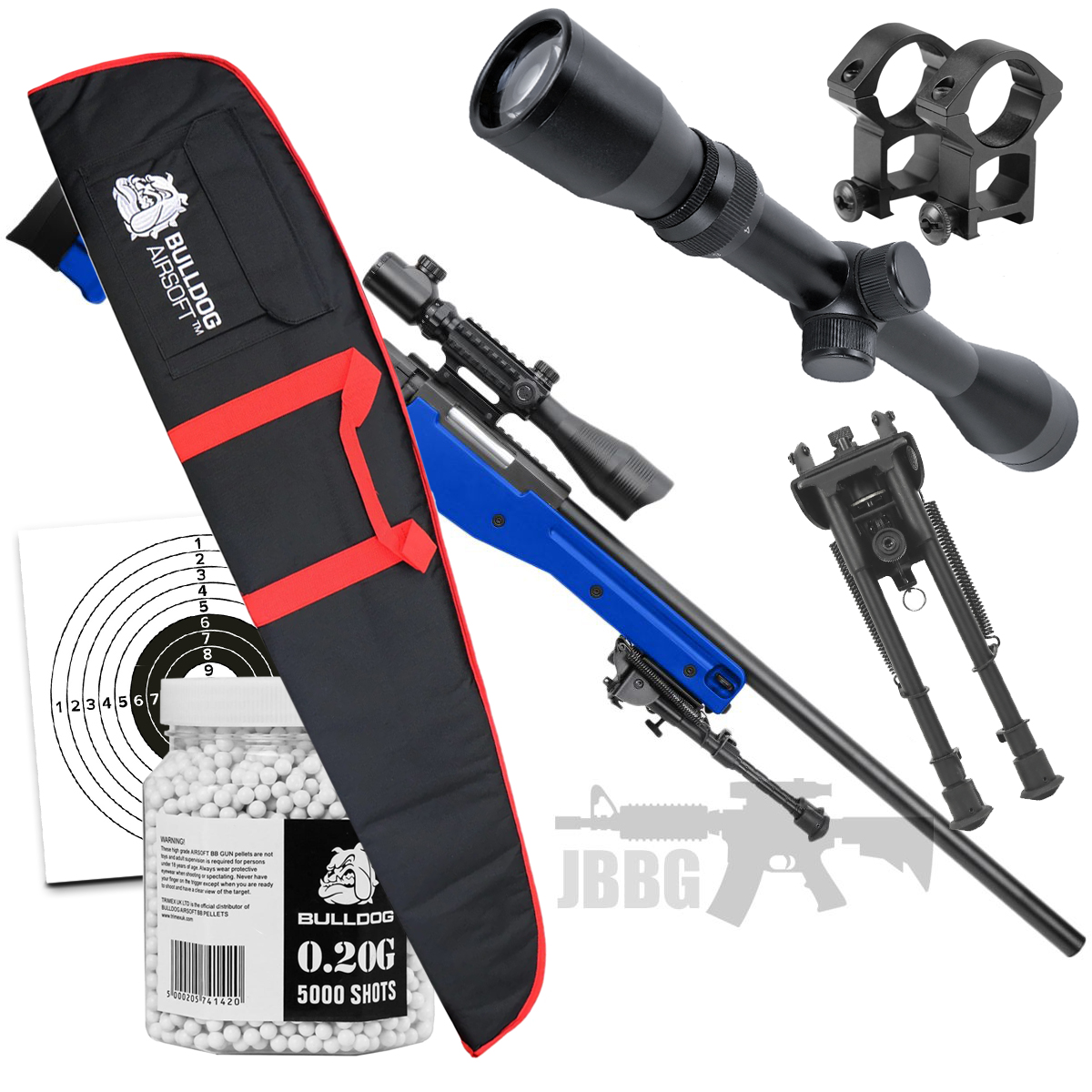 MB01 Bundle Offer Airsoft Sniper Rifle Blue - Just BB Guns