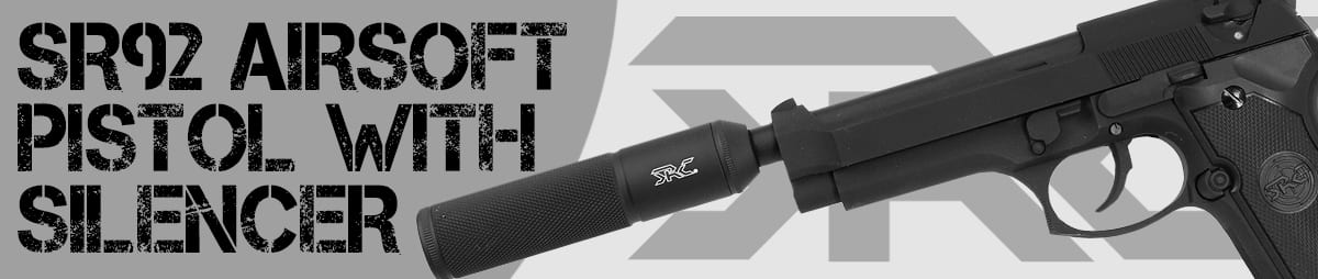SR92 Co2 Airsoft Pistol with Silencer - Just BB Guns