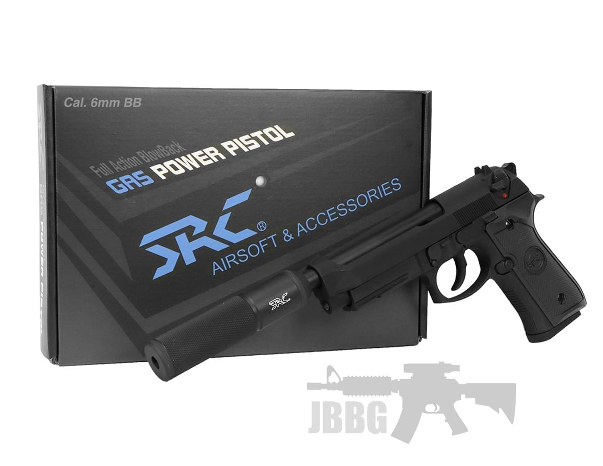 SR92 X2 Gas Airsoft Pistol with Silencer - Just BB Guns