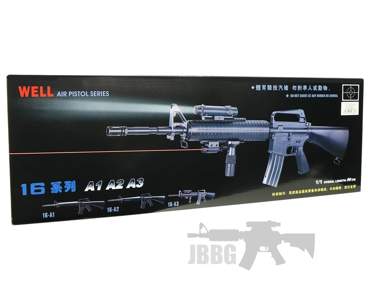 Well M16A3 Carbine Spring Airsoft Rifle - Just BB Guns