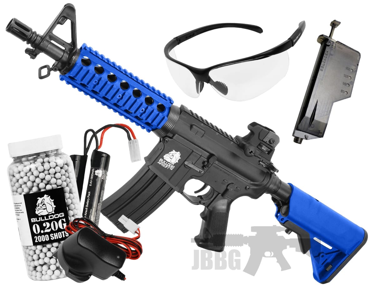 Bundle Offer Bulldog M4PI RIS CQB Airsoft Gun Set - Just BB Guns