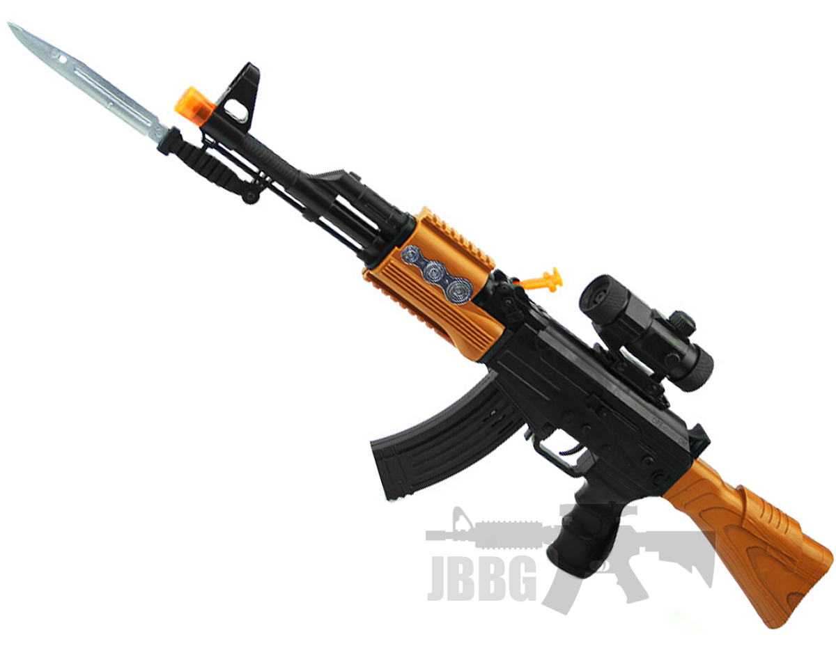 Battery Operated Vibration Flash Ak47 Toy Gun AK5544B - Just BB Guns
