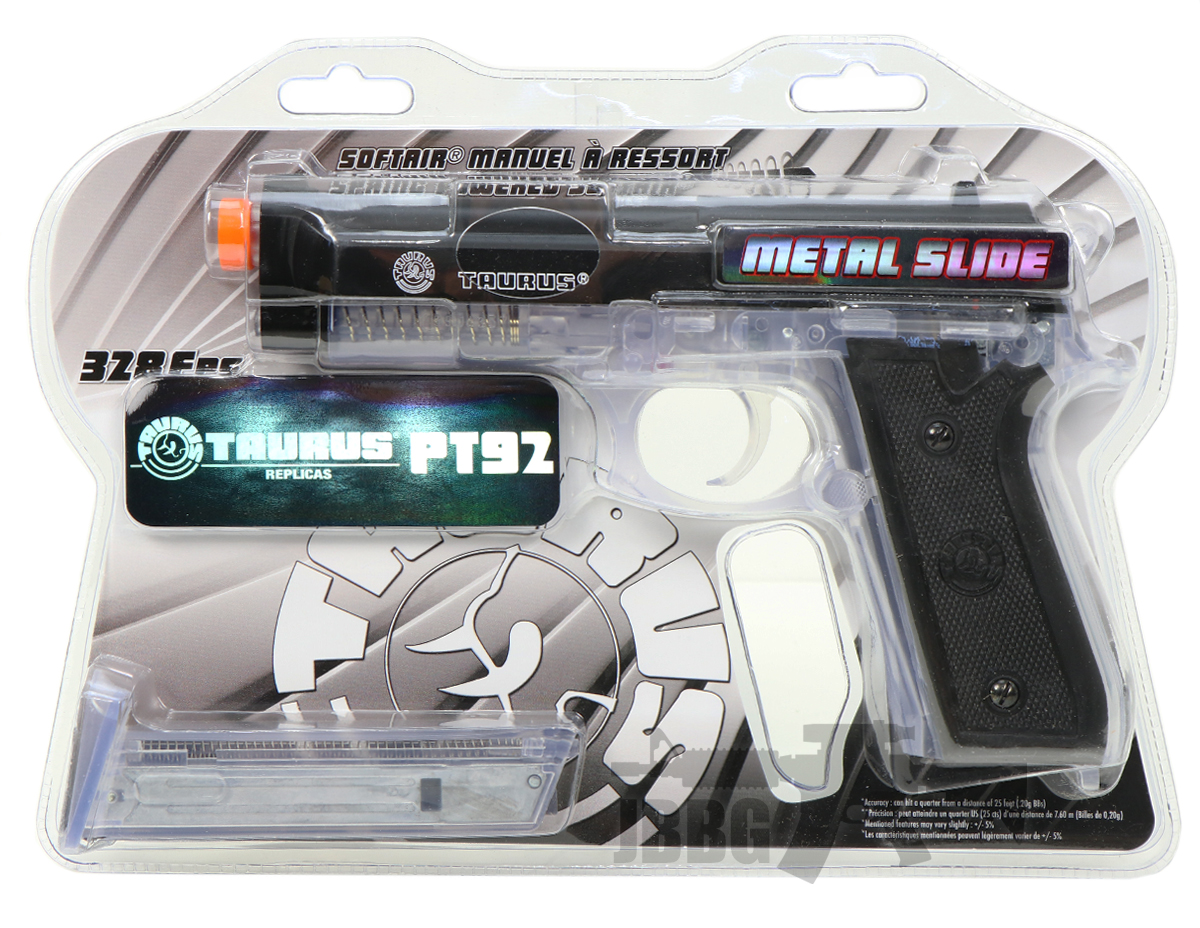 Taurus PT92 Spring Pistol with Black Metal Slide - Just BB Guns