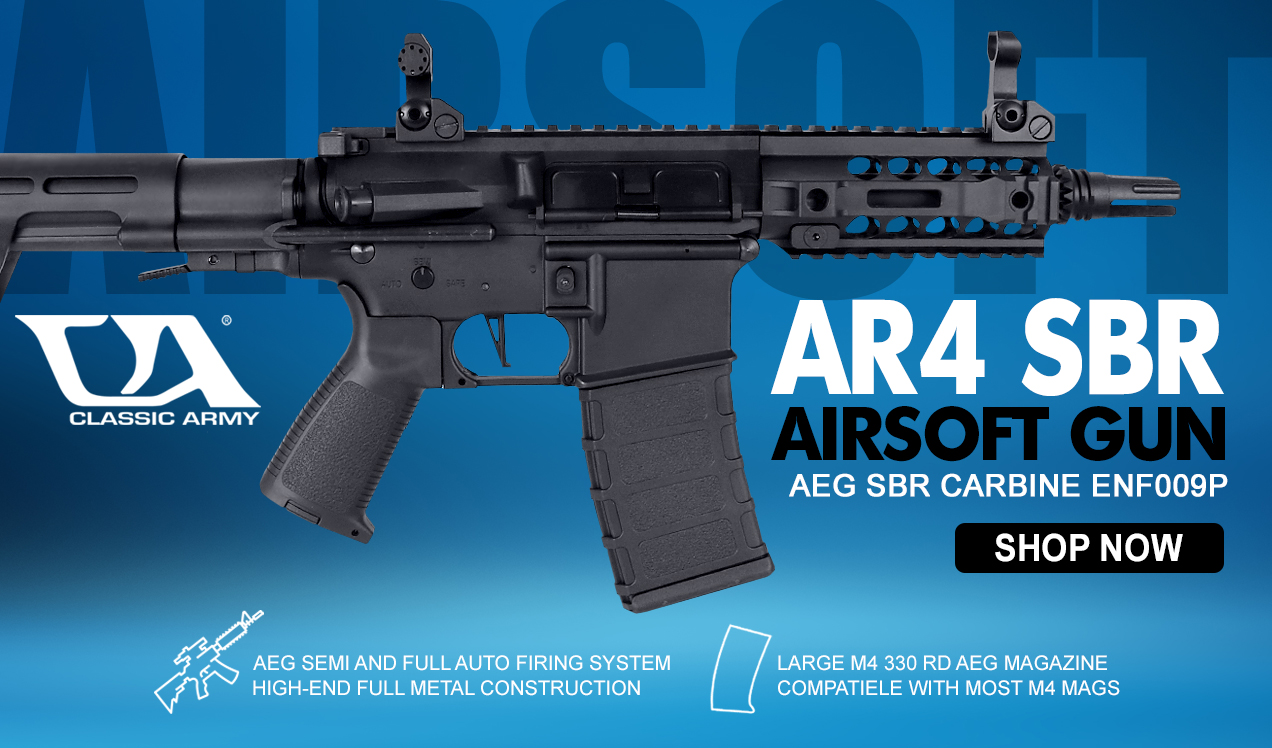 AR4 SBR AEG Carbine Classic Army ENF009P Airsoft Gun - Just BB Guns
