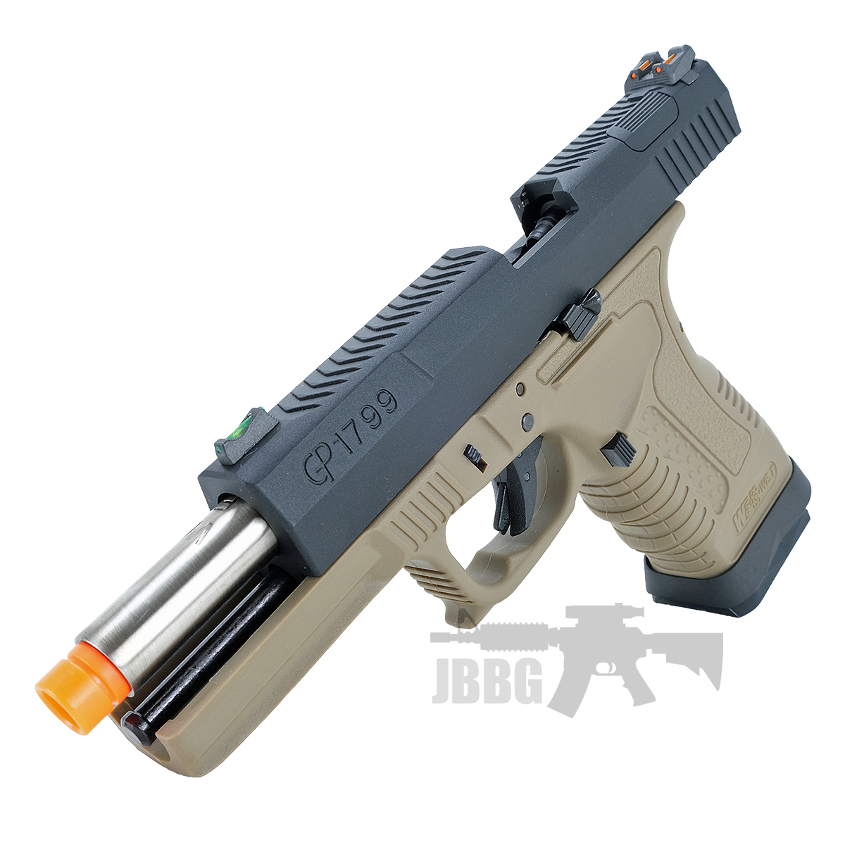 WE GP1799 T1 Gas Blowback Airsoft Pistol Tan - Just BB Guns