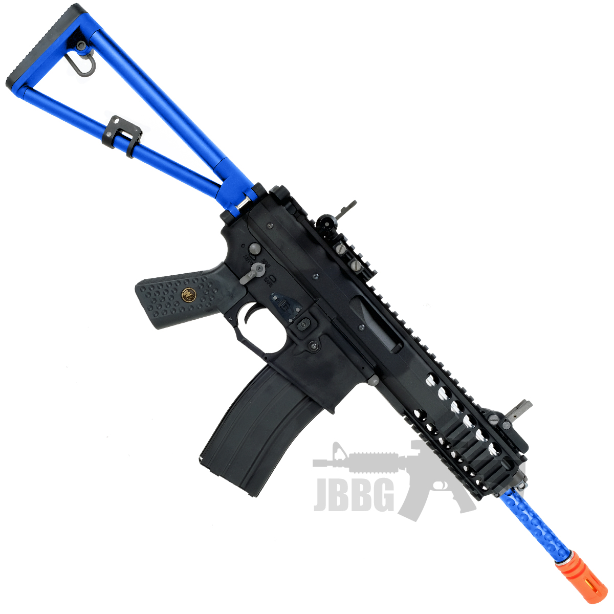 Bundle Offer WE PDW Gas Blowback 10″ Airsoft Rifle Set Blue - Just BB Guns