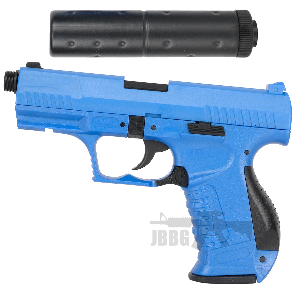 HA124 Airsoft Pistol with Silencer Two-Tone Blue - Just BB Guns