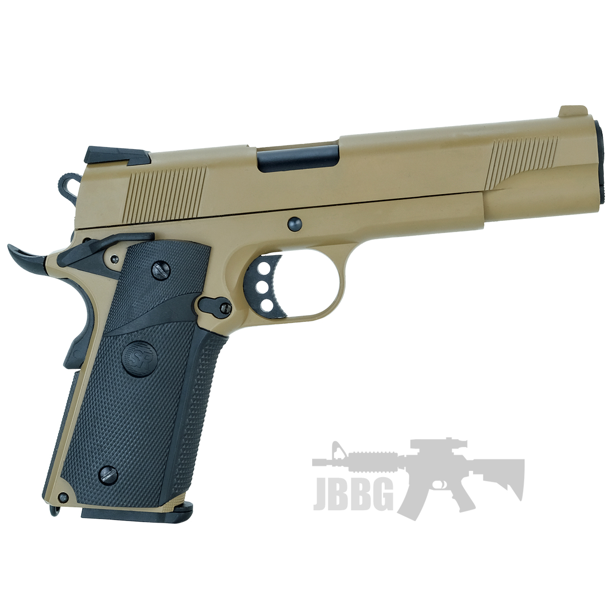 SR1911 MEU Gas Blowback Airsoft Pistol Desert Ver Tan Green - Just BB Guns