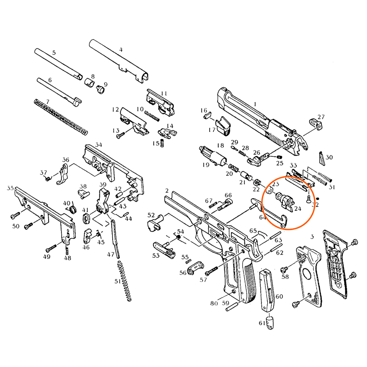 G1 Air Nozzle Base HG190 Series Airsoft Gas Pistols