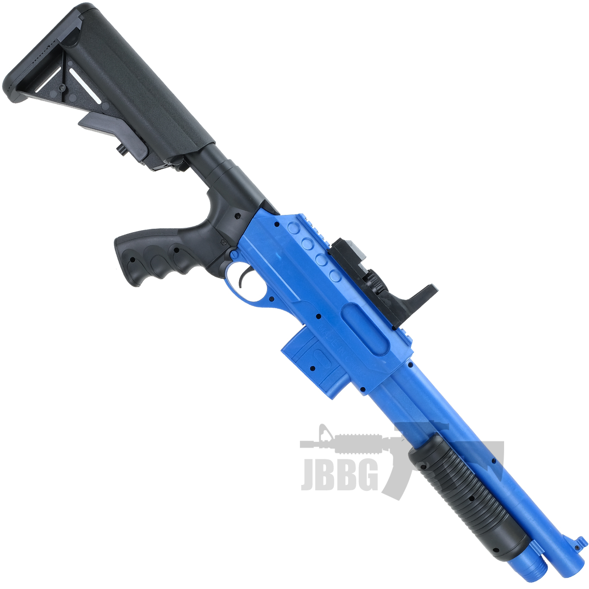 0581D1 Pump Action Airsoft Shotgun Two-Tone Blue - Just BB Guns