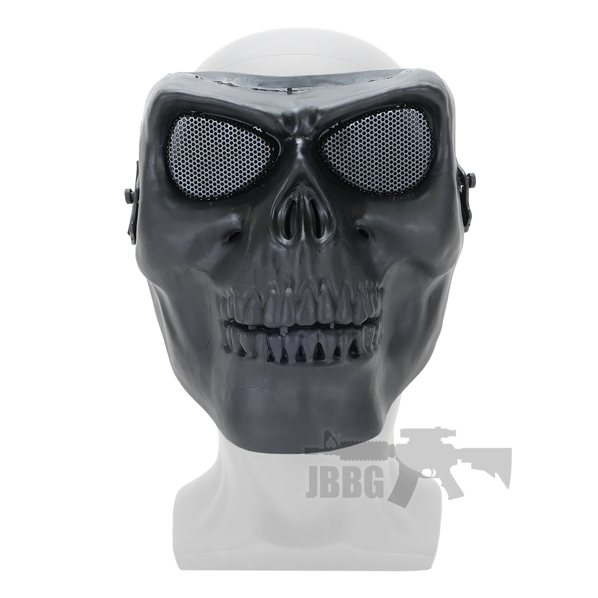 SRC Full Face Skull Airsoft Mask V2 Black with Round Holes