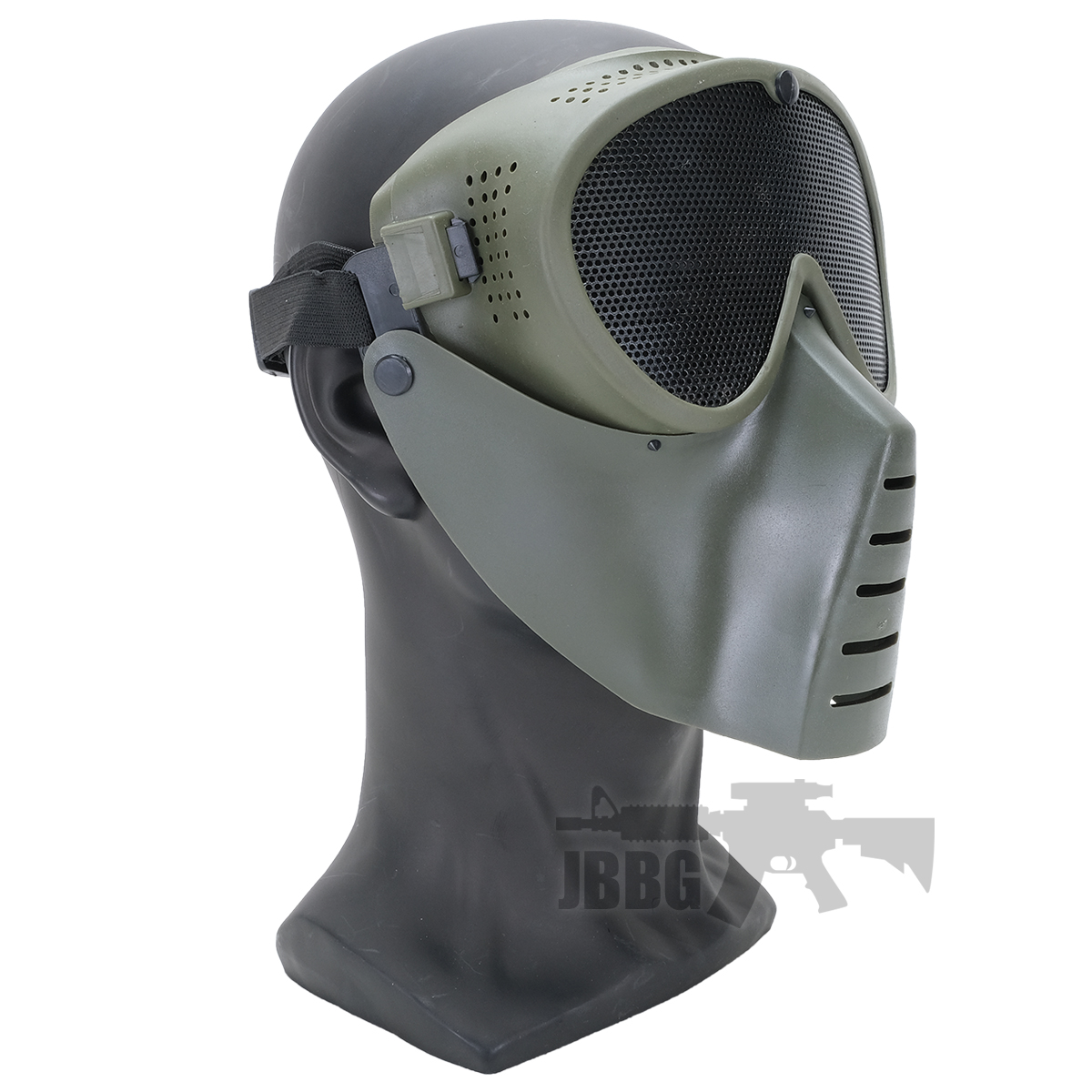 SRC Full Face Fly Airsoft Mask V2 Dark Green with Round Holes