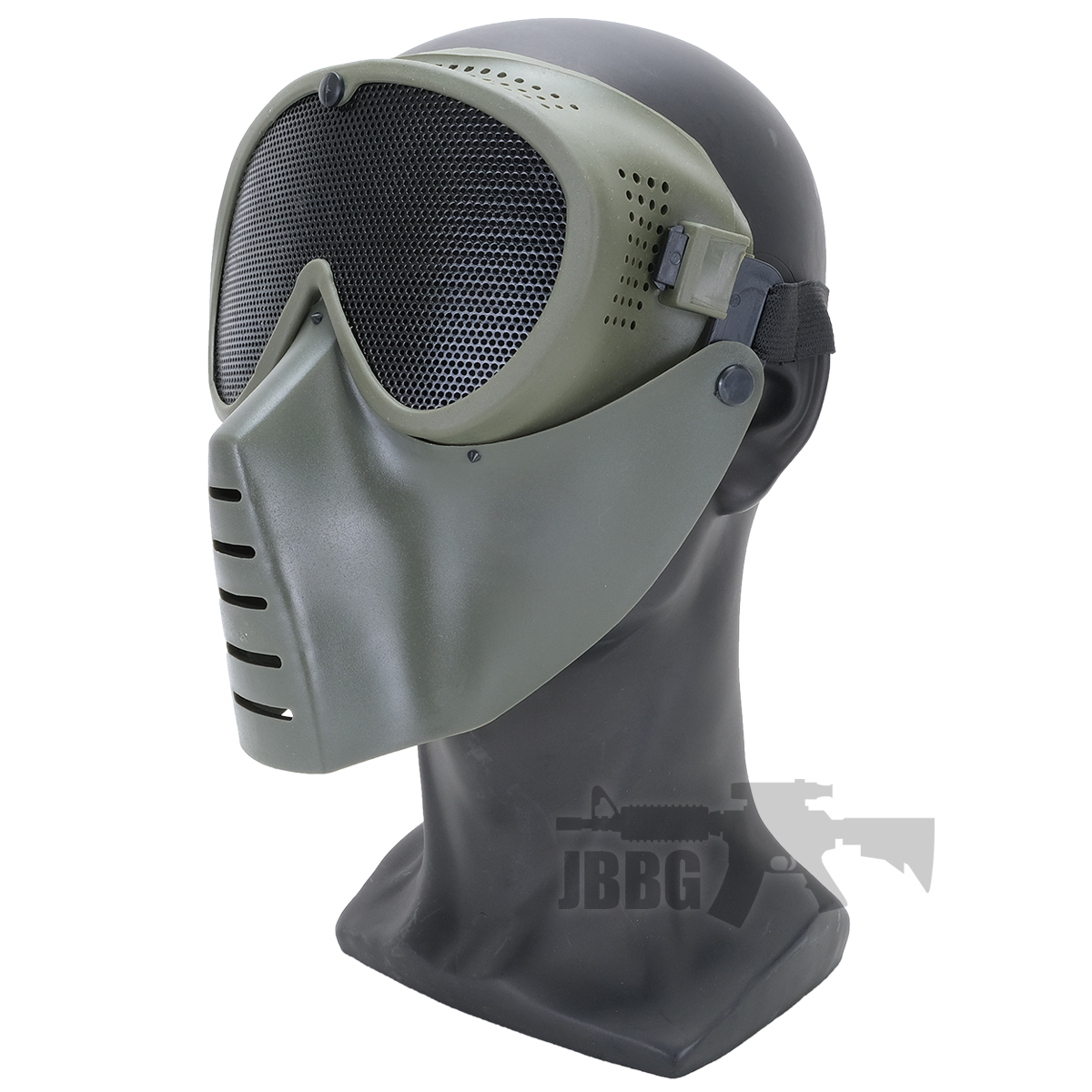 SRC Full Face Fly Airsoft Mask V2 Dark Green with Round Holes