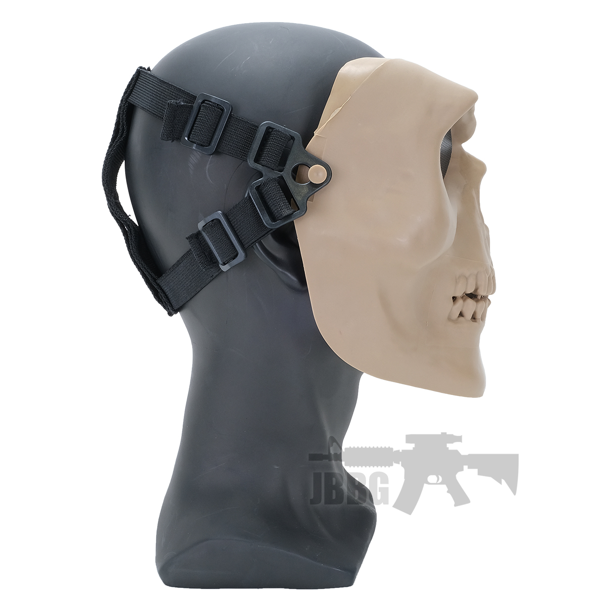 SRC Full Face Skull Airsoft Mask V2 Tan with Round Holes