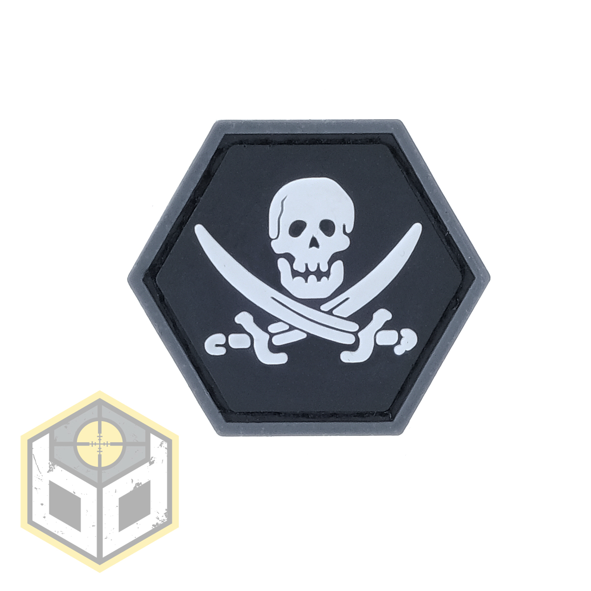 Jolly Roger White Ballistic Hex Patch BH00015 - Just BB Guns