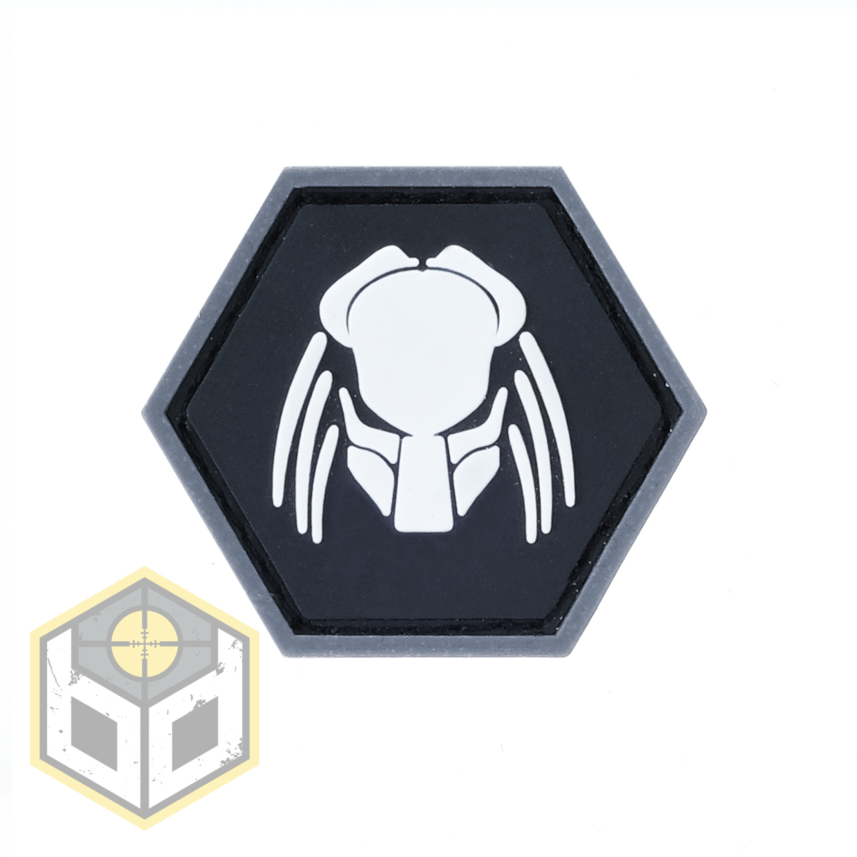 Predator Head White Ballistic Hex Patch BH00055 - Just BB Guns