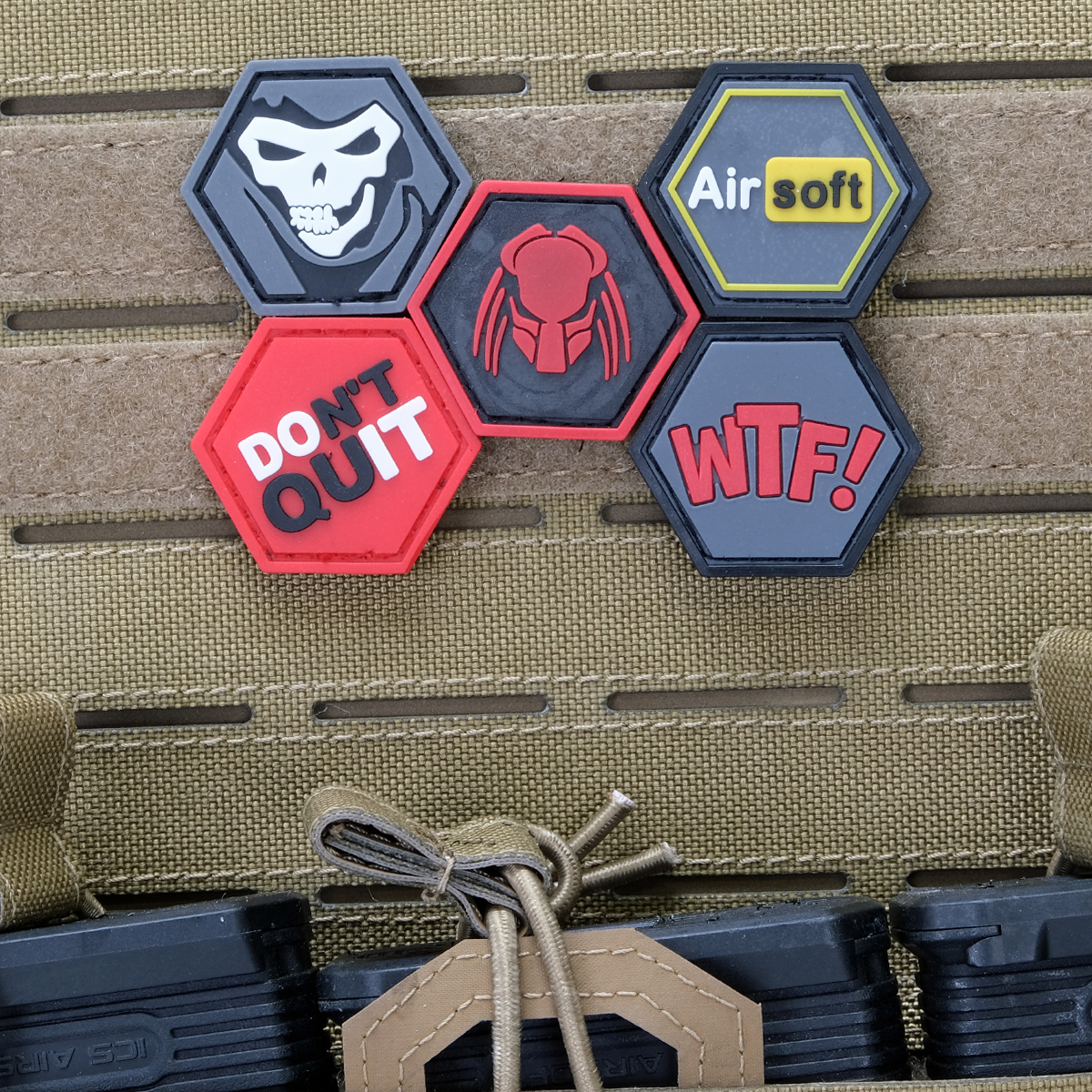 Predator Red Head Ballistic Hex Patch BH00009 - Just BB Guns