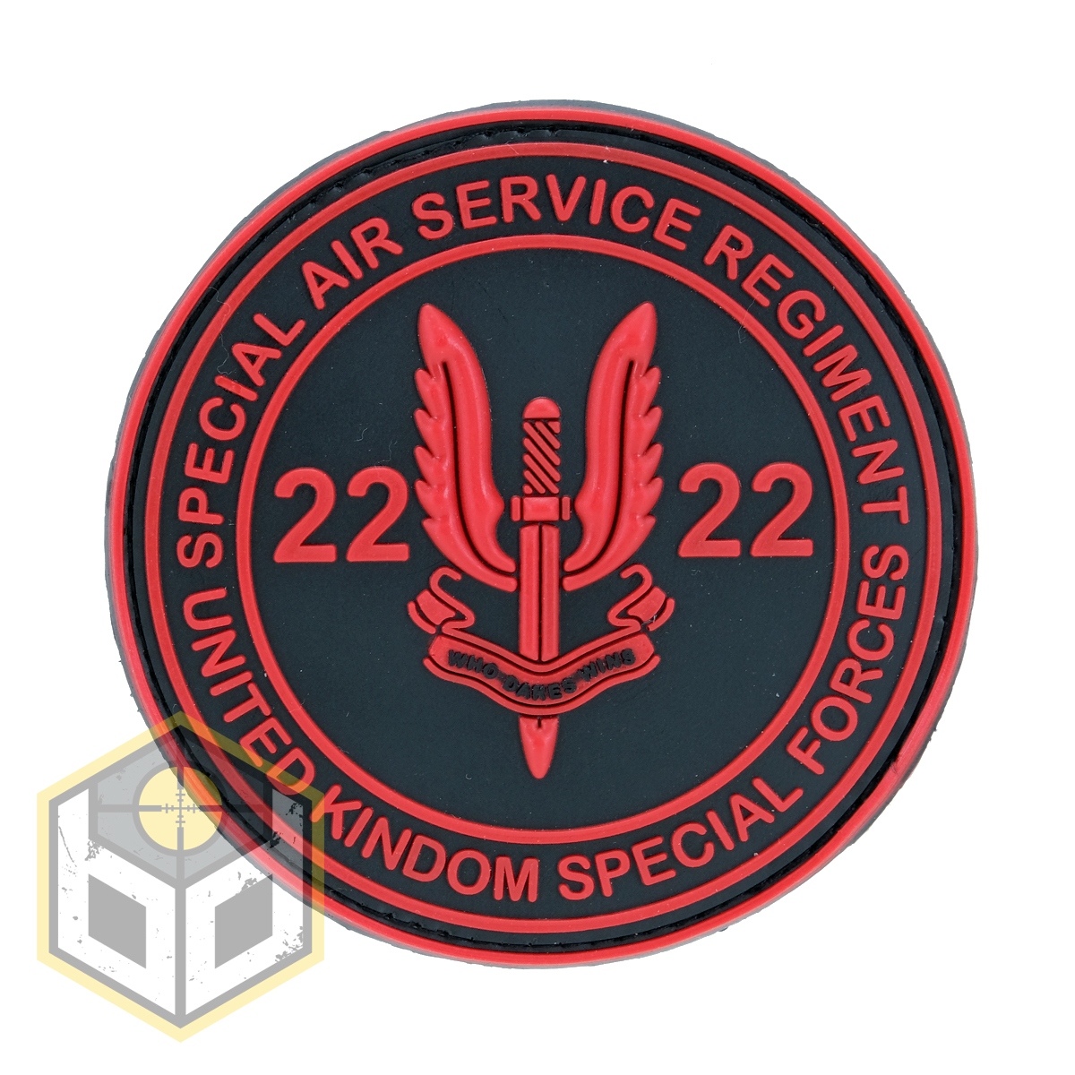 UK Special Air Service PVC Patch Red on Black UKSF-RED - Just BB Guns