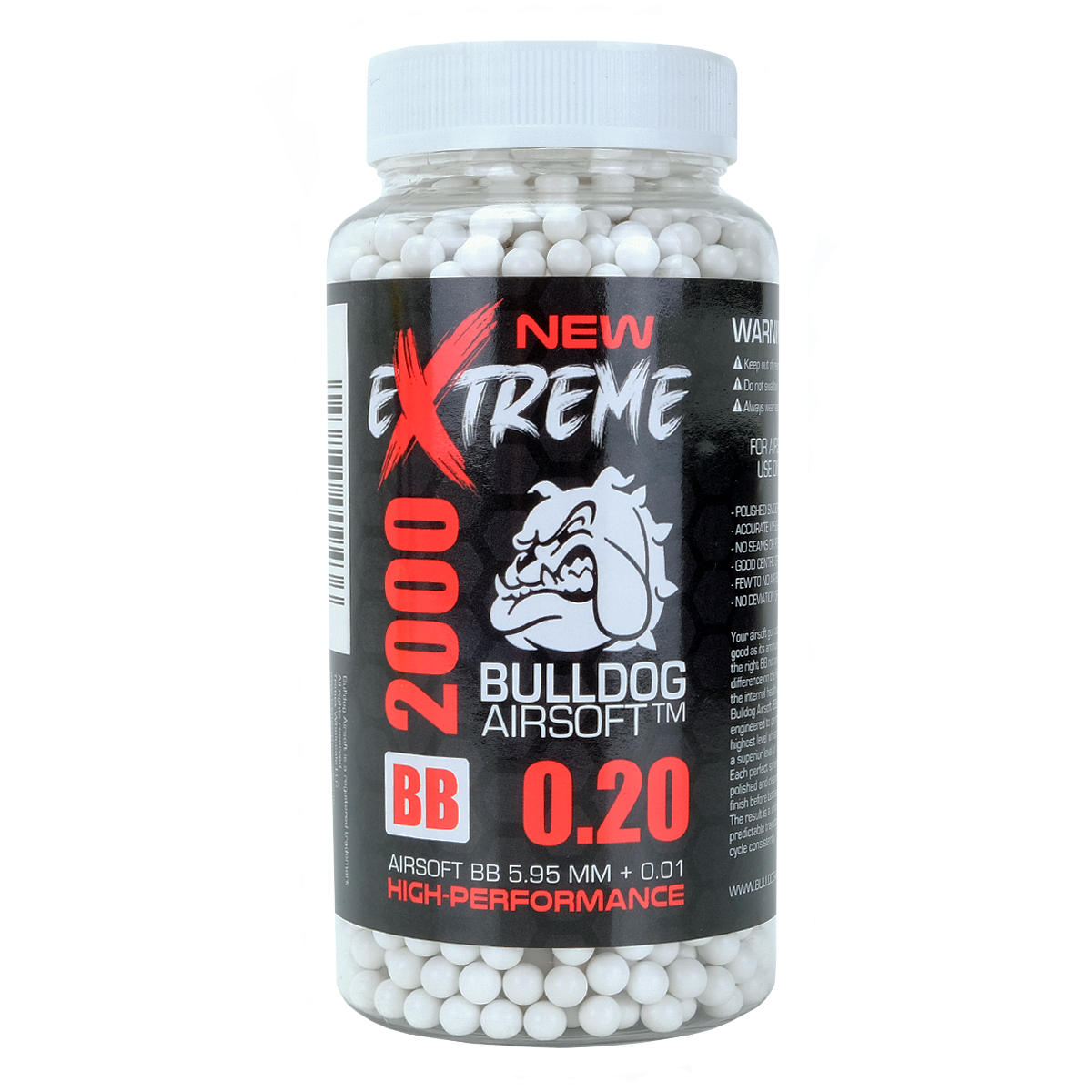 Extreme Bulldog 0.20g White 2000 Airsoft BB Pellets (NEW) - Just BB Guns