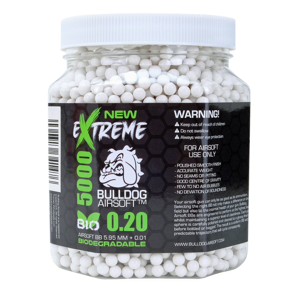 Extreme Bulldog 0.20g Bio 5000 Airsoft BB Pellets (NEW)