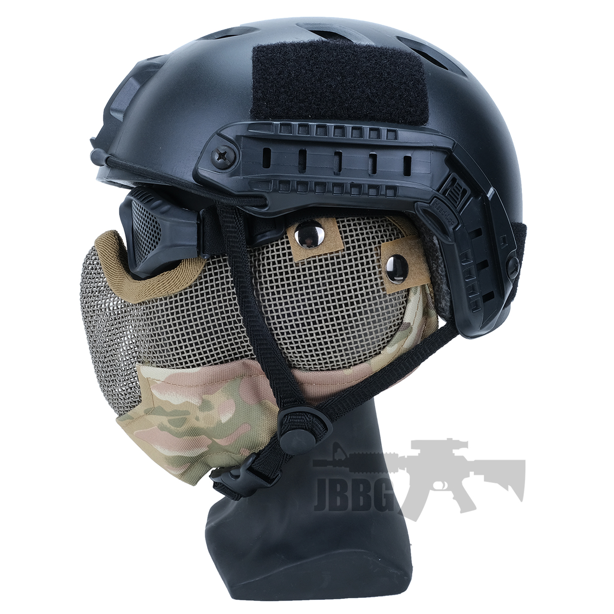 Airsoft Mesh Lower Mask with Ear Protection Multicam