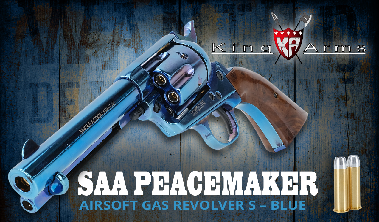 King Arms SAA .45 Peacemaker Airsoft Gas Revolver S V2 - Blue