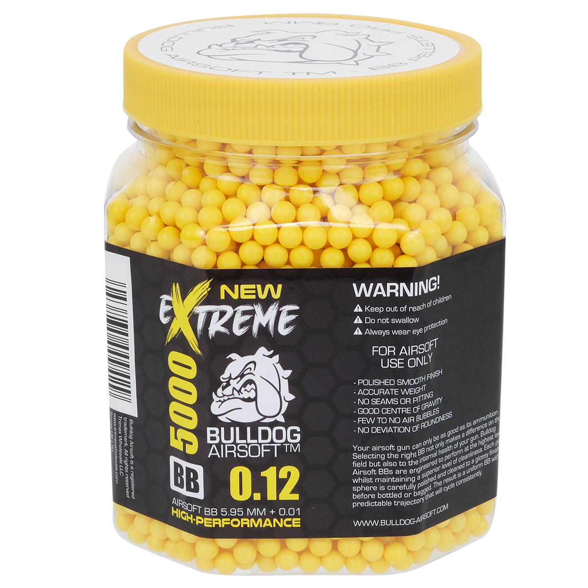 Extreme Bulldog 0.12g Yellow 5000 Airsoft BB Pellets (NEW)