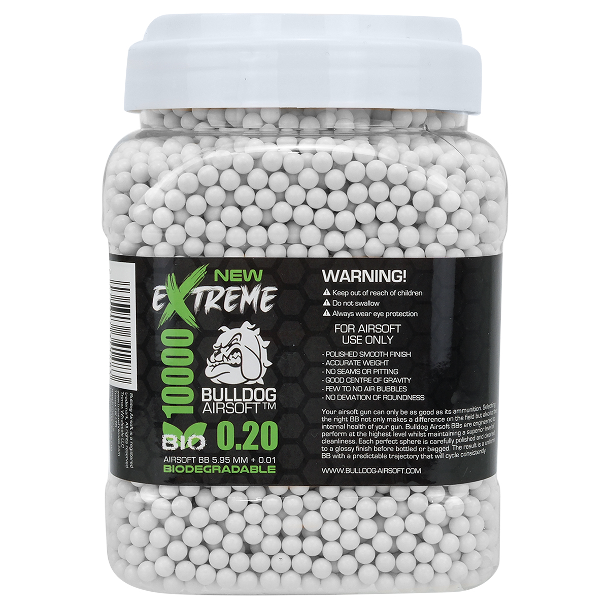 Extreme Bulldog 0.20g Bio 10000 Airsoft BB Pellets (NEW)
