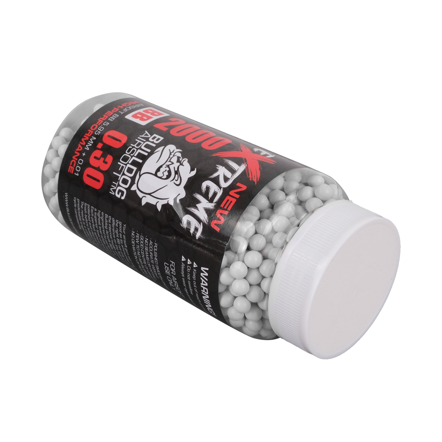 Extreme Bulldog 0.30g White 2000 Airsoft BB Pellets (NEW)