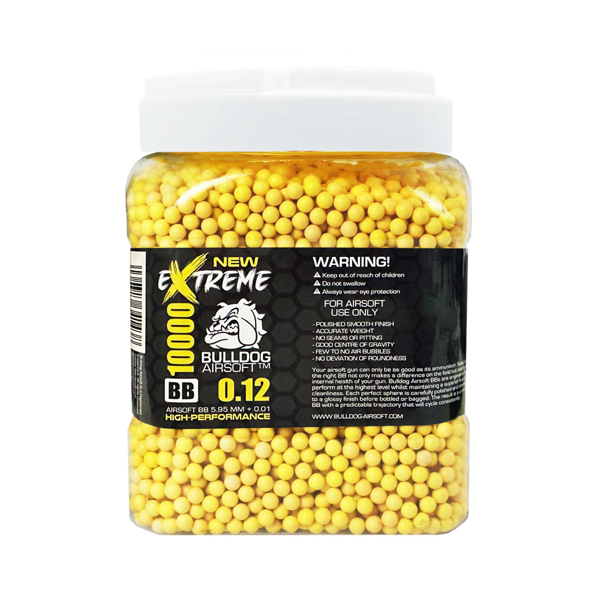 Extreme Bulldog 0.12g Yellow 10000 Airsoft BB Pellets (NEW)