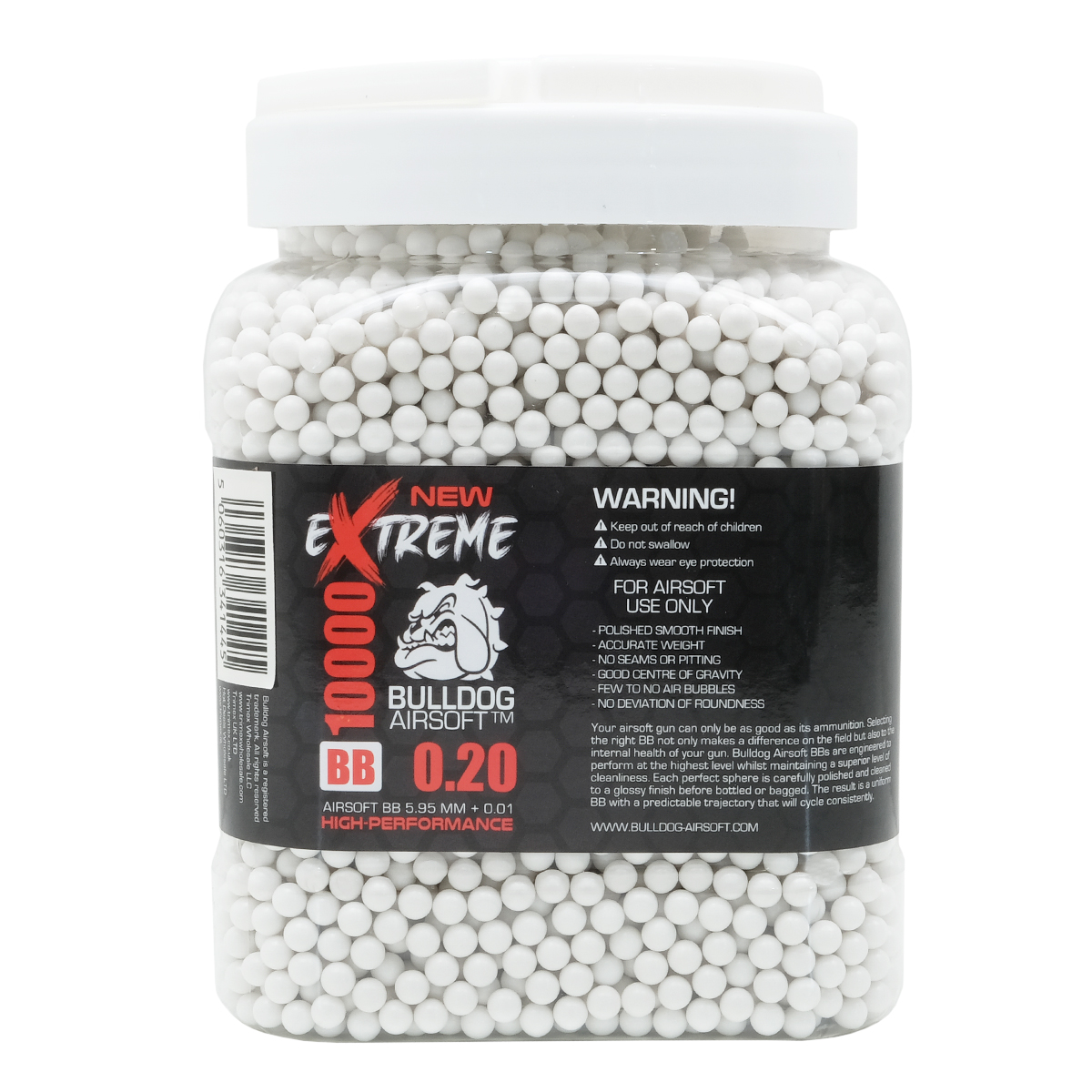 Extreme Bulldog 0.20g White 10000 Airsoft BB Pellets (NEW)