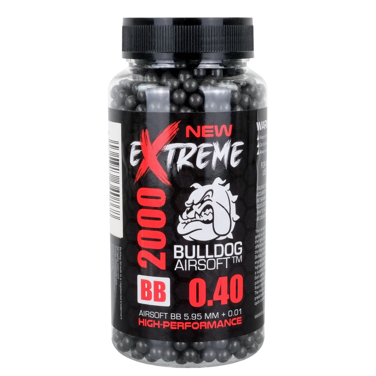 Extreme Bulldog 0.40g Black 2000 Airsoft BB Pellets (NEW)