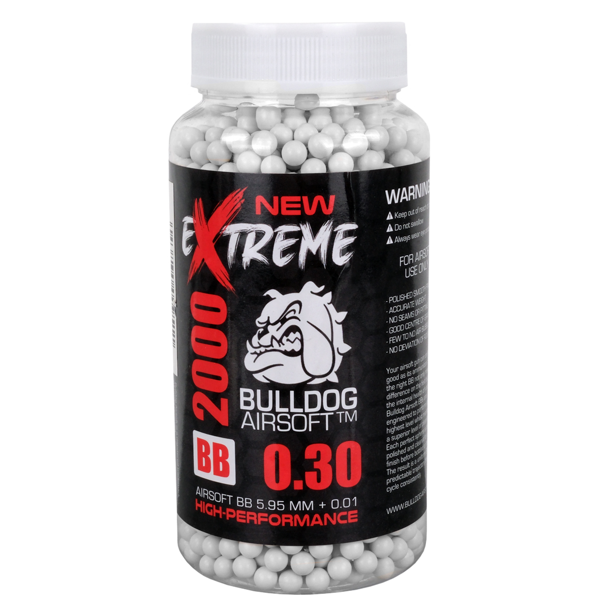 Extreme Bulldog 0.30g White 2000 Airsoft BB Pellets (NEW)