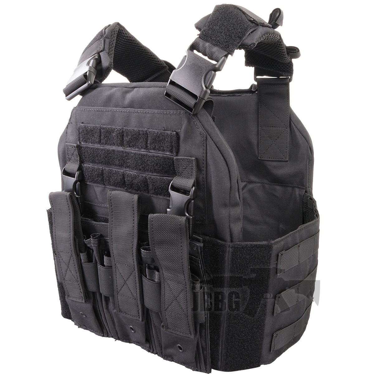 V050 Plate Carrier Airsoft Molle Tactical Vest Black - Just BB Guns