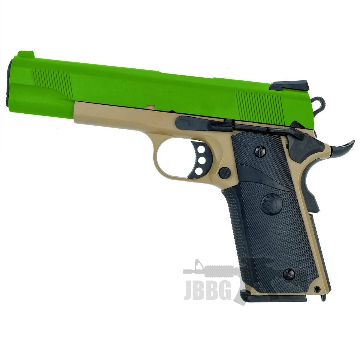 SR1911 MEU Gas Blowback Airsoft Pistol Desert Ver Tan Green - Just BB Guns