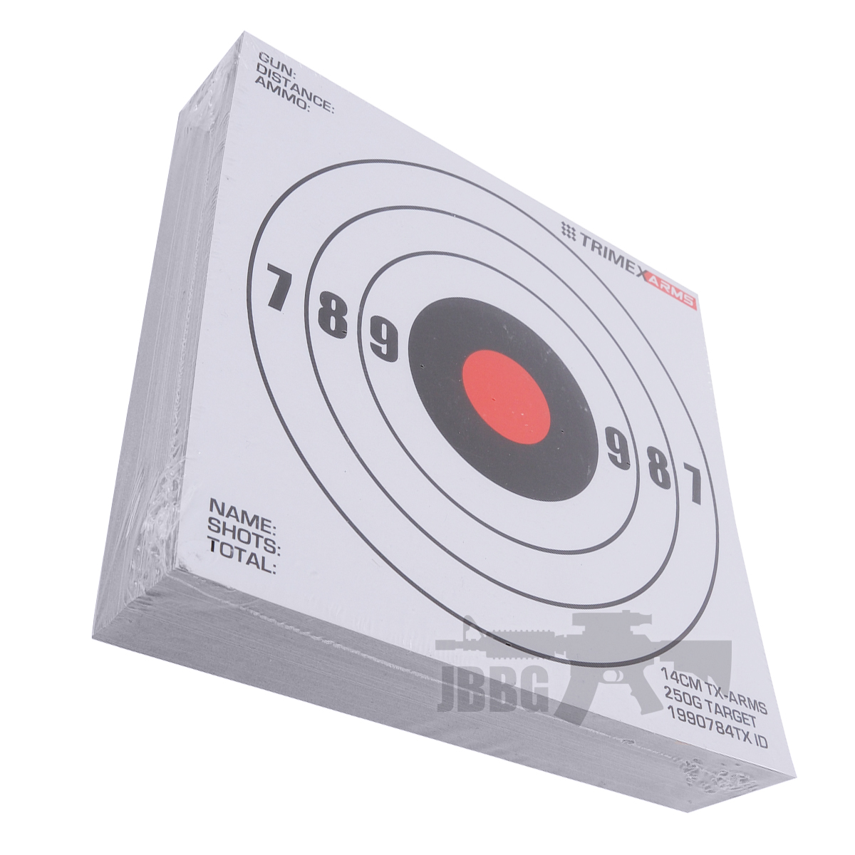 100 Card Targets 14cm Square White Trimex Arms - Just BB Guns