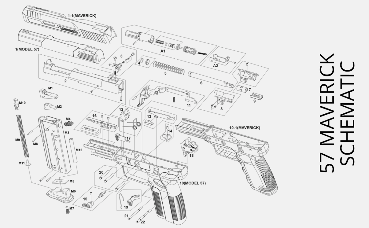 57 Maverick Schematic 6mm - Just BB Guns
