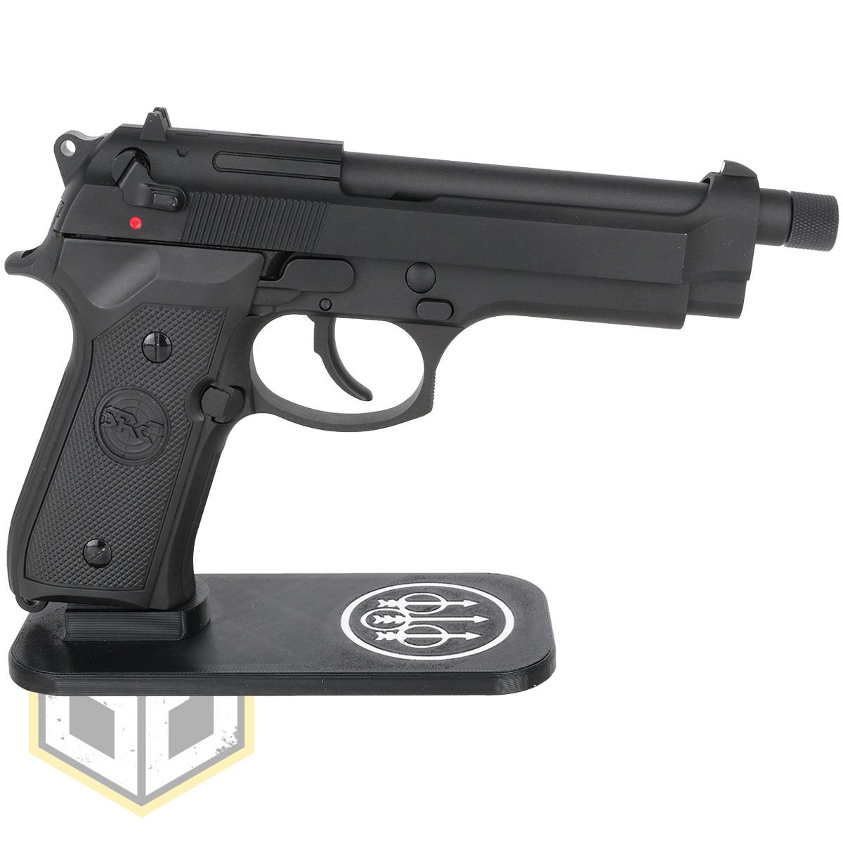 M92 Pistol Stand with SW White Logo - Just BB Guns