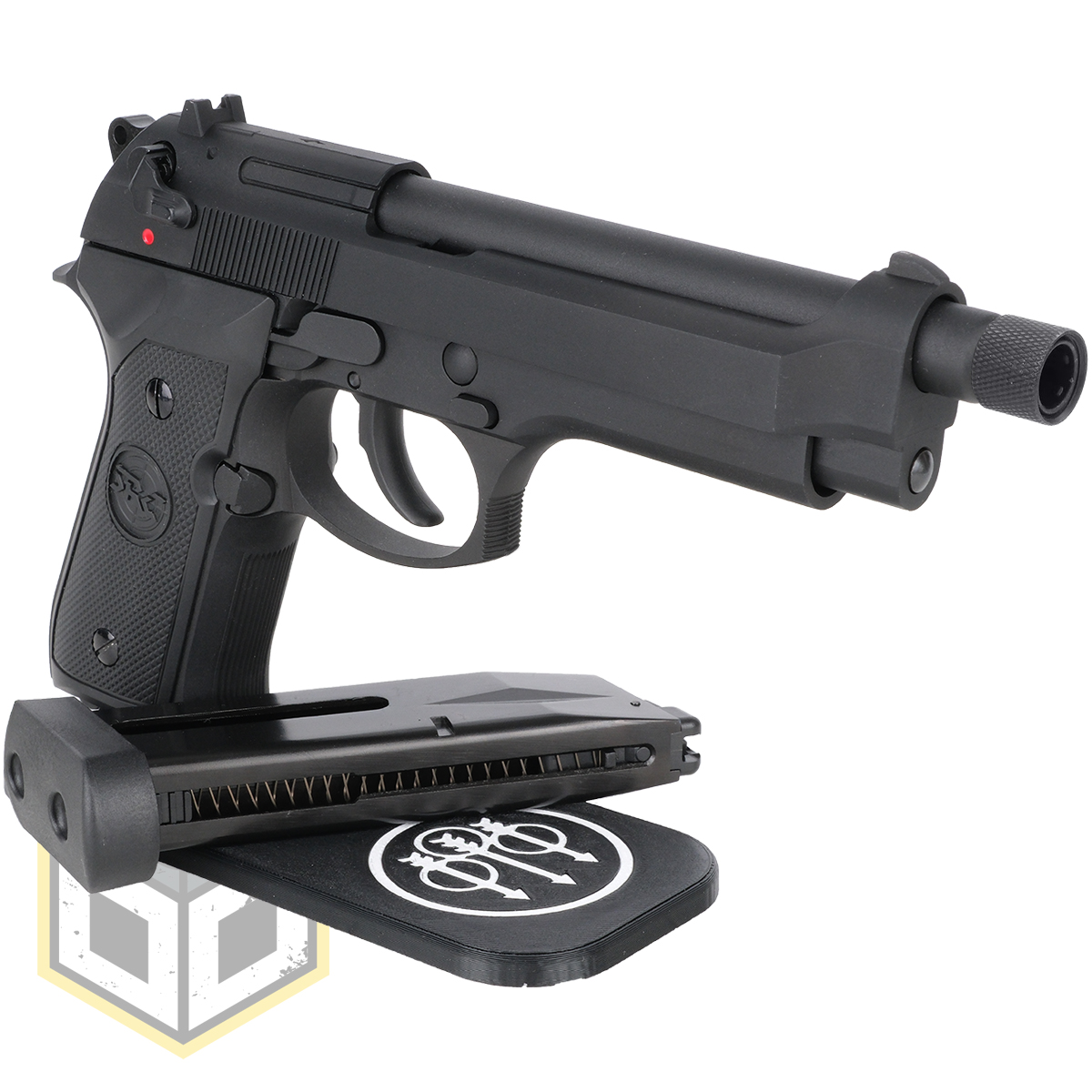 M92 Pistol Stand with SW White Logo (808) - Just BB Guns