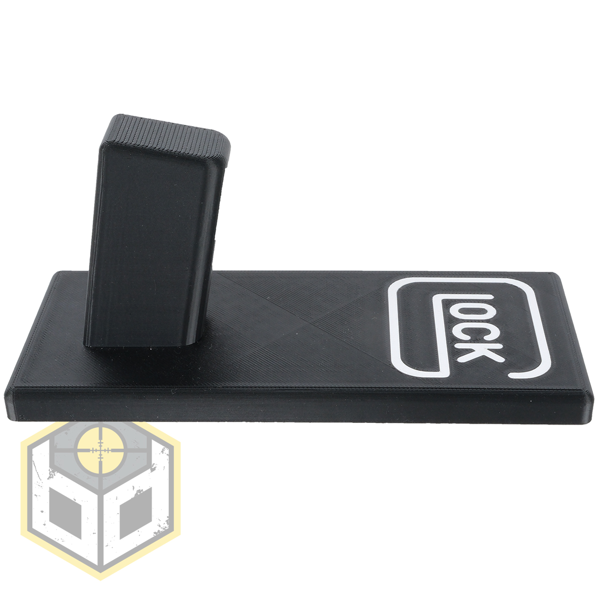 Glock Pistol Stand Black with White Logo - Just BB Guns