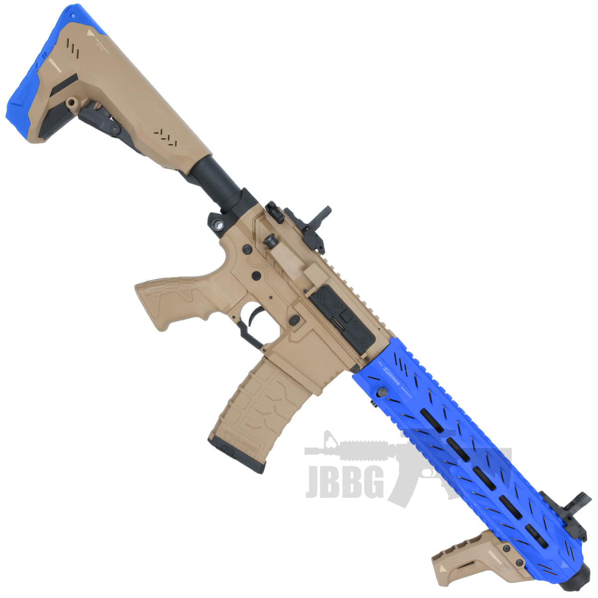 HFC LEII AEG Tactical Airsoft Gun Tan and Blue Two-Tone - Just BB Guns