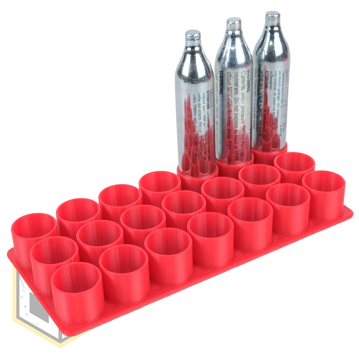 12G Co2 Capsule 21 Cartridge Storage Red - Just BB Guns