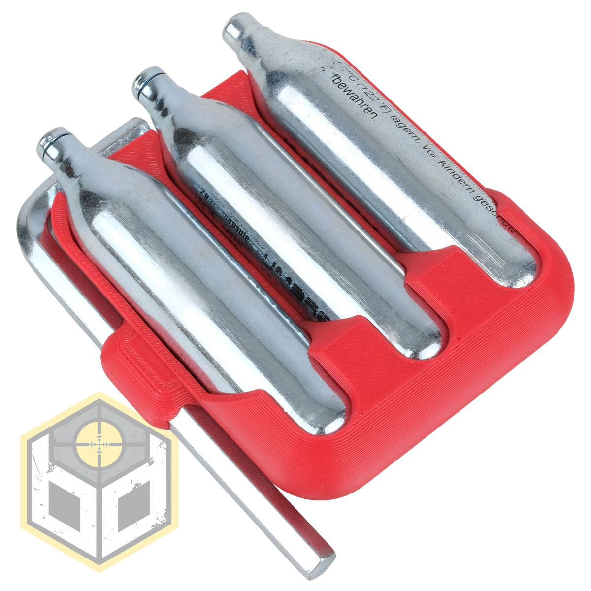 12g Co2 Cartridge and Hex Key Holder Red 3 (CO3R) - Just BB Guns