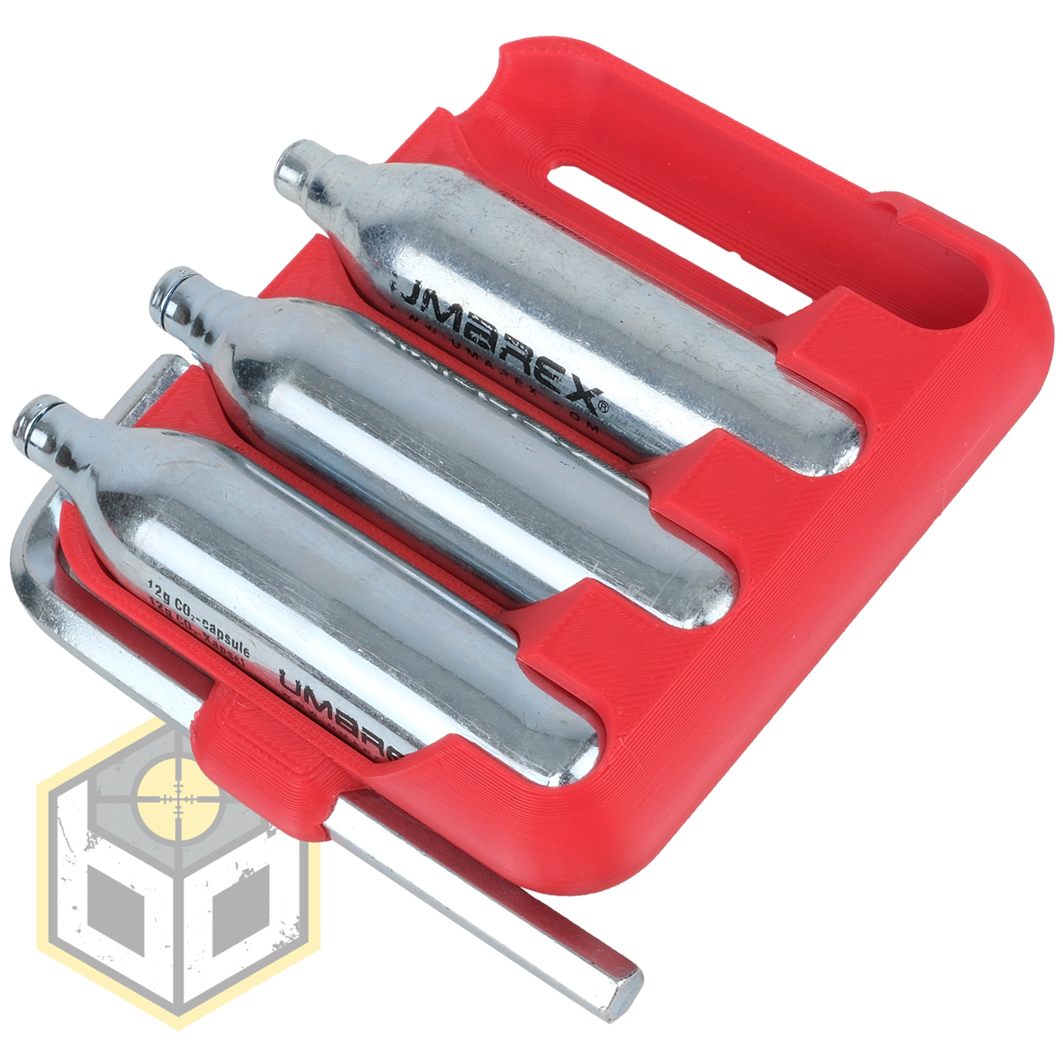12g Co2 Cartridge and Hex Key Holder Red 4 (CO4R) - Just BB Guns